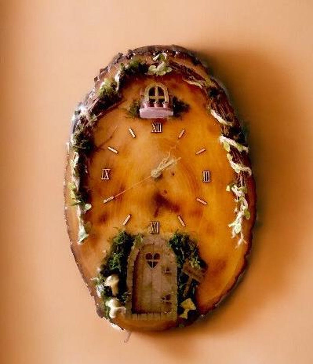 Cottagecore Live Edge Clock Upcycled Mushroom Wall Clock Enchanting ...