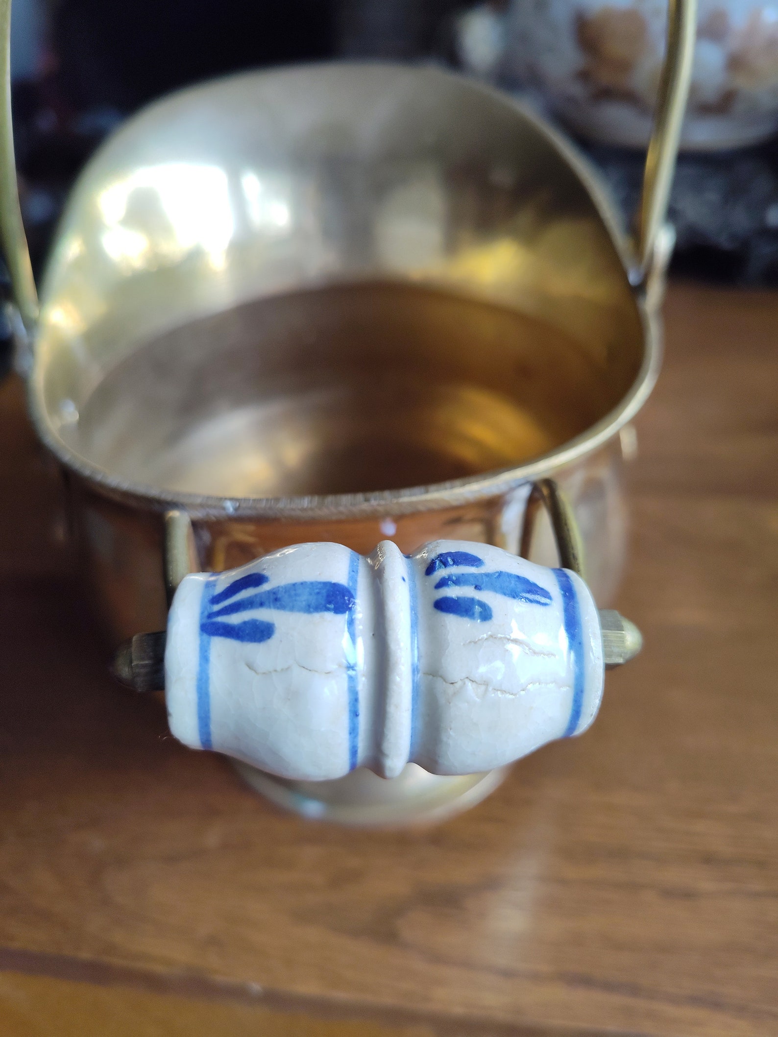 ANTIQUE Inspired Delft Brass Coal Scuttle Sculptural Brass Coal ...
