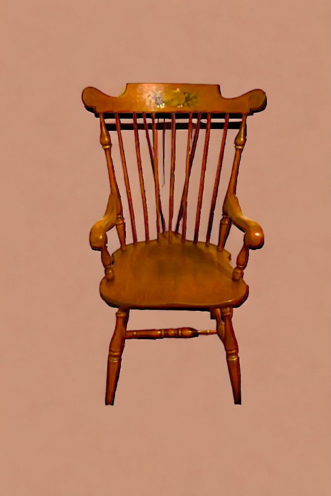 Vintage Stenciled Fiddleback Chair Ethan Allen Heirloom Fiddleback ...