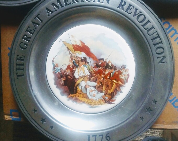 4 VINTAGE American Revolution Pewter Plates Set of 4 Home Decor - Etsy