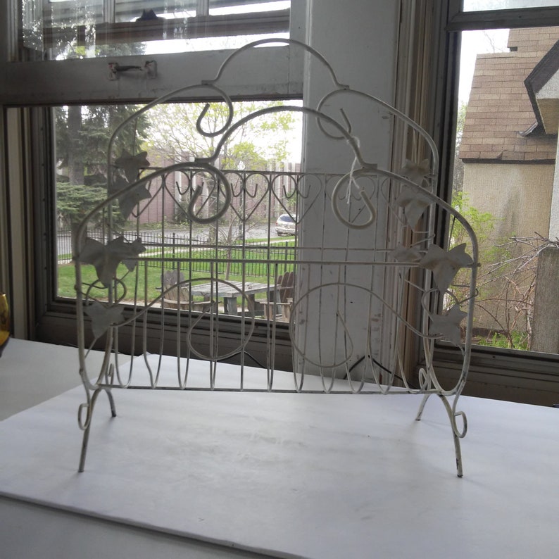VINTAGE Shabby Chic Magazine Rack Wrought Iron Magazine Rack - Etsy