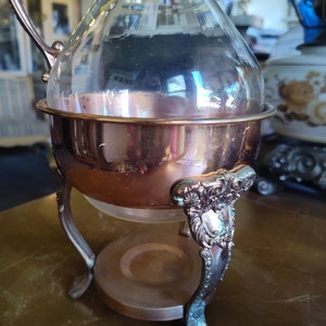VINTAGE Inspired Copper Coffee Decanter With Warmer Stand Elegant ...