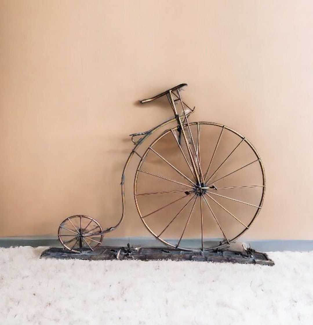 VINTAGE Midcentury Copper Bicycle Wall Hanging Collectible MCM Copper ...