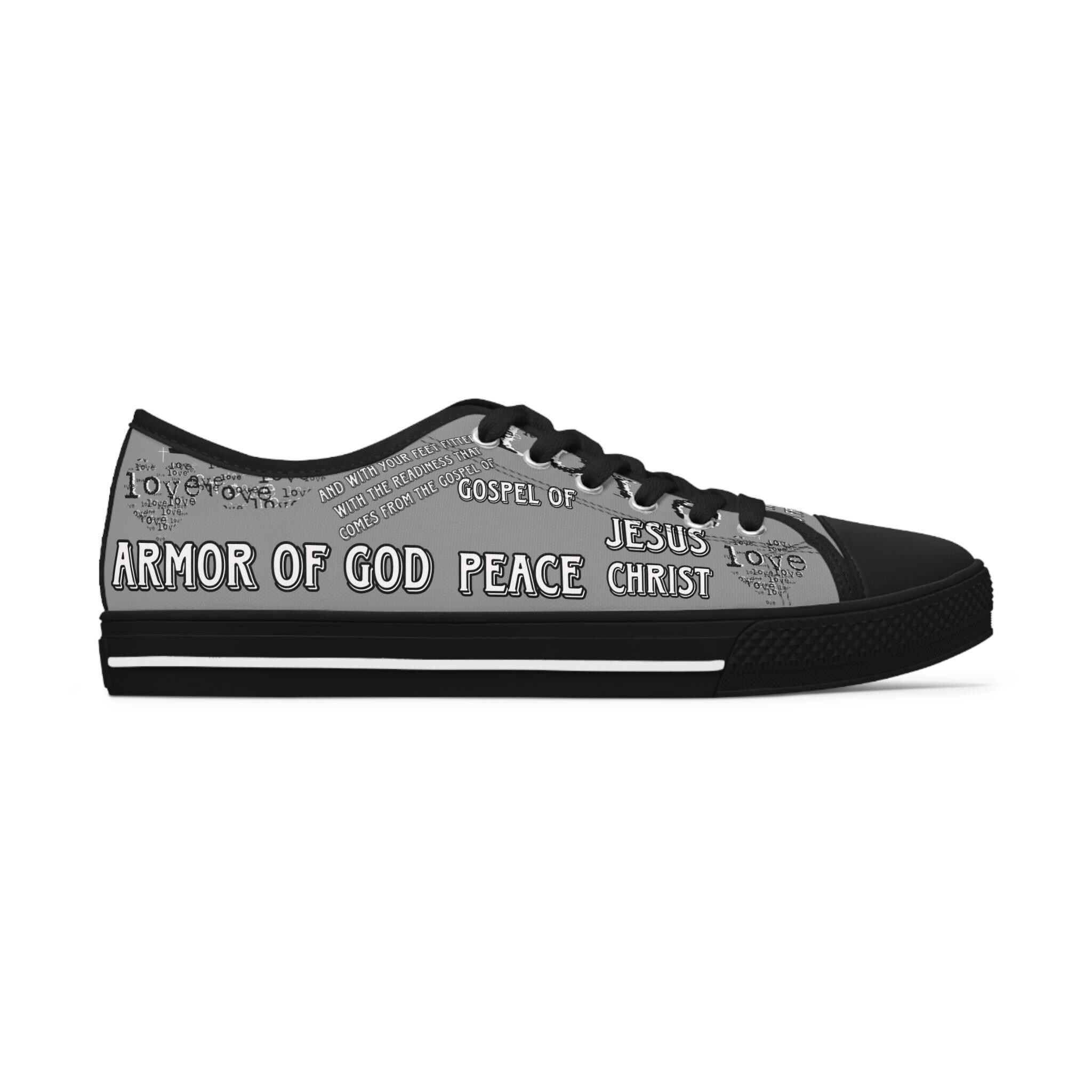 Jesus Christ Armor of God Gospel of Peace-women's Low Top Sneakers - Etsy