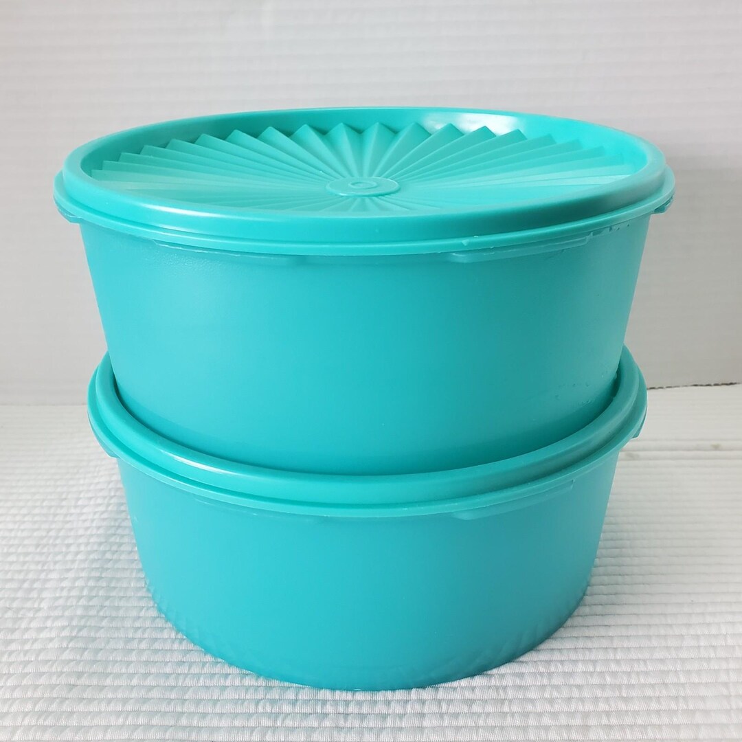 Tupperware Servalier Stacking Canisters 8 Cup Food Storage 8x3.5 ...