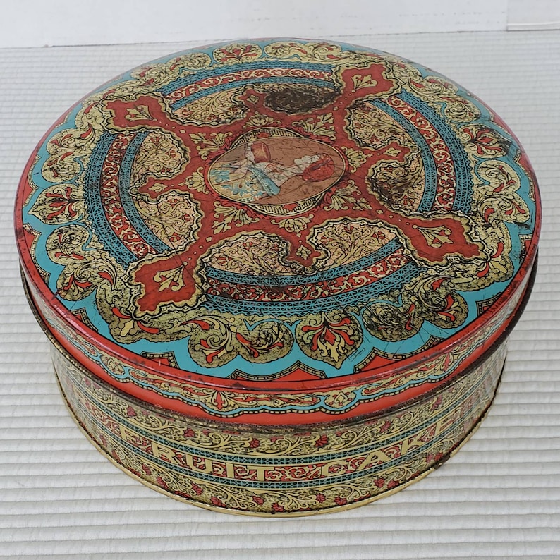 Wonder Bakeries Limited Fruit Cake Tin 8.25" Round Small Vintage Red ...