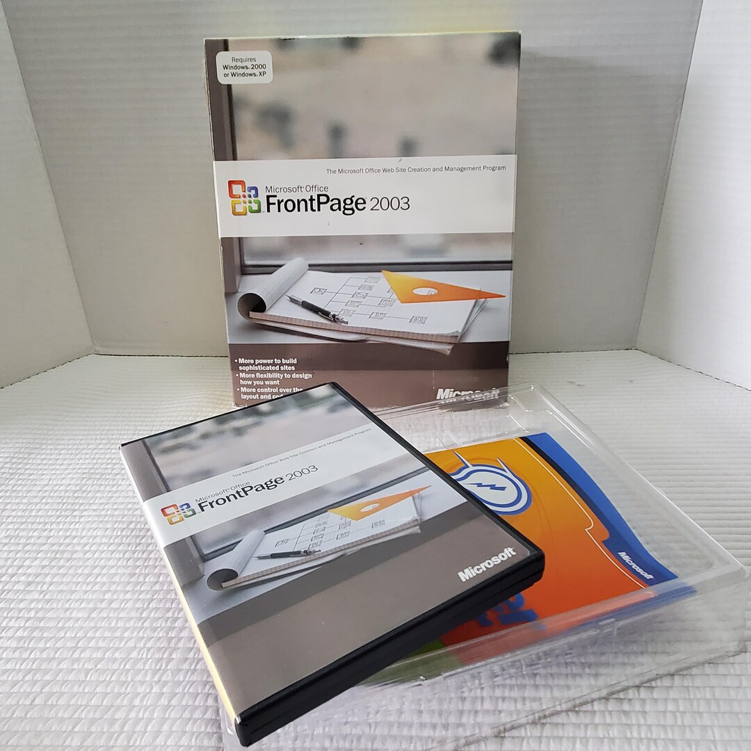 Microsoft Office Front Page 2003 Program Box Original Product Key Build ...