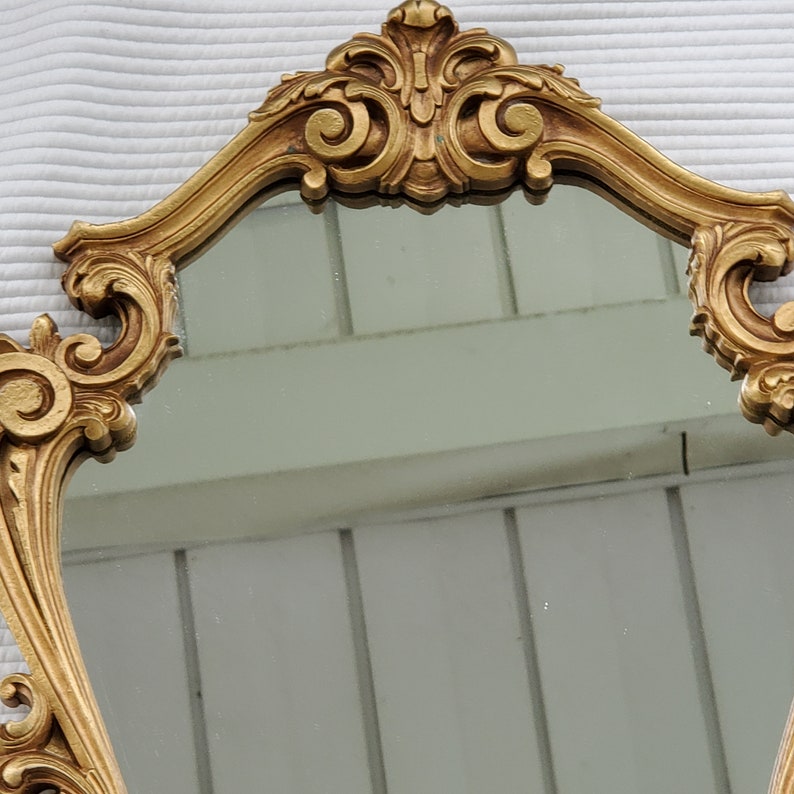 Syroco Vintage Mirror 21x14.5 Gold Color Heavy Plastic Resin Frame ...