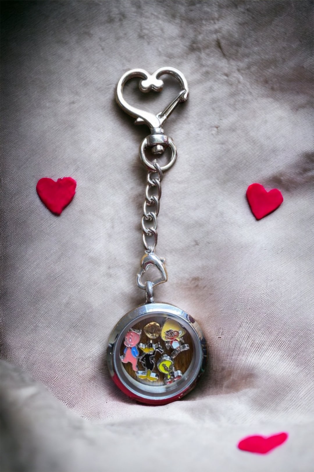Stainless Steel Memory Locket Charms Keychain - Etsy