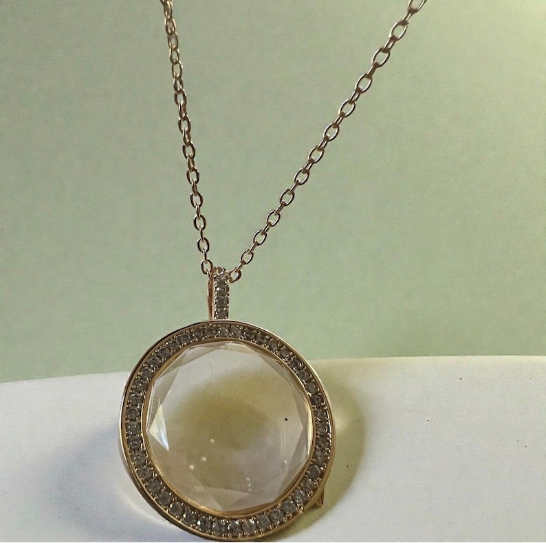 Personalized 18K Gold Plated Floating Charm Zircon Faceted Glass 25mm ...