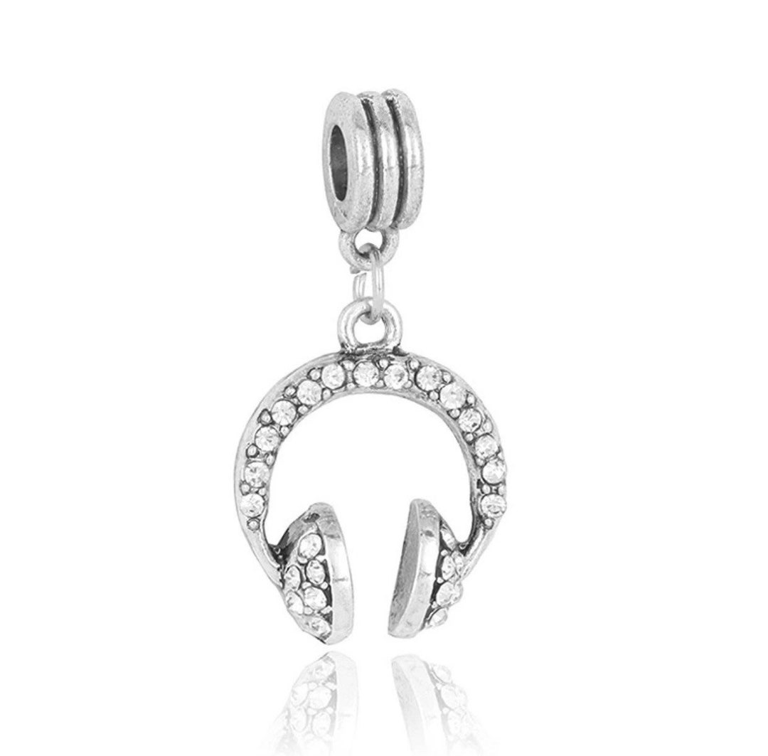 Crystal Headphone Charm Pendants DIY Jewelry Accessories for Bracelet ...