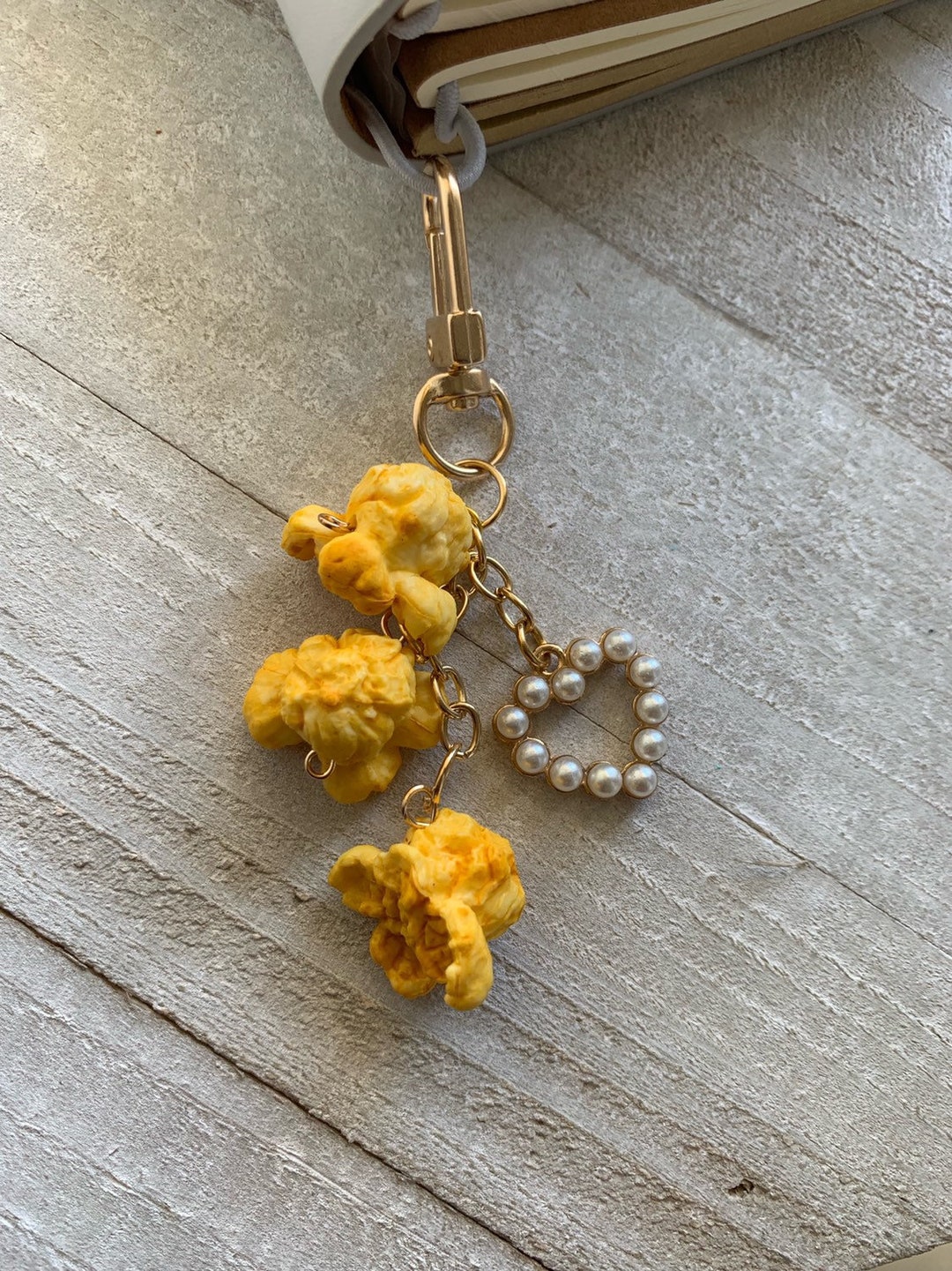 Planner Traveler's Journal/ Notebook Popcorn and Heart Charms - Etsy