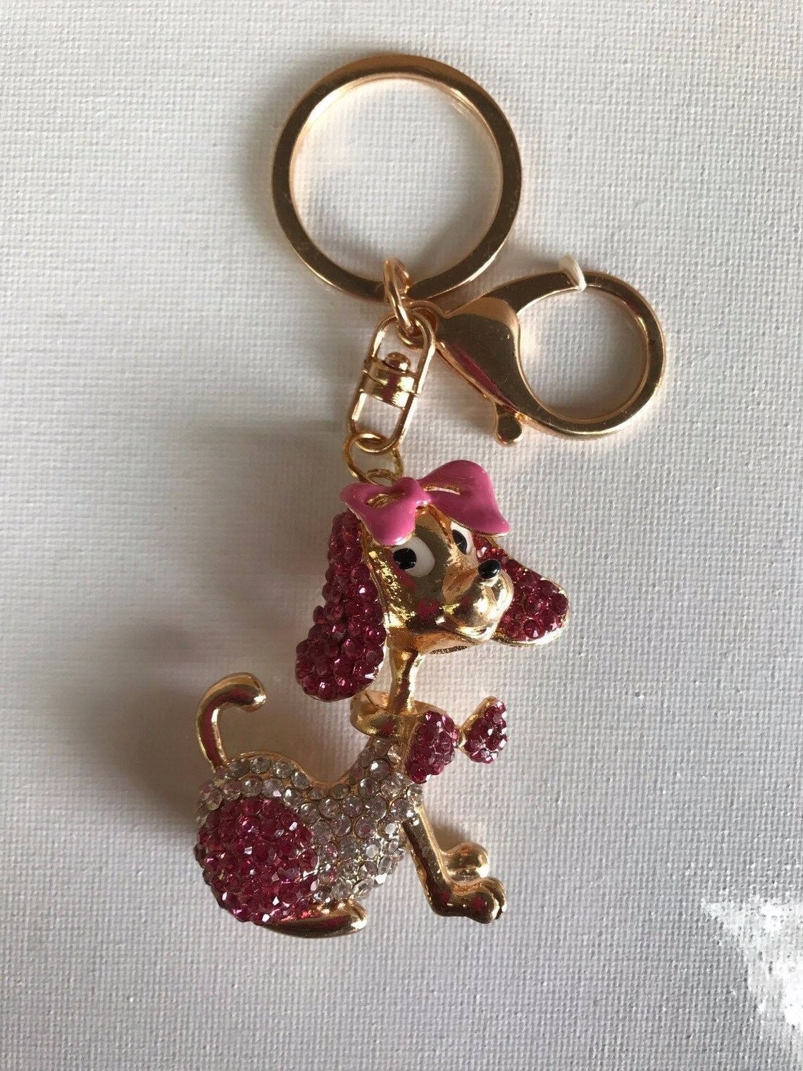 Gold and Crystal Key Chains/dog Money Bag Purse Perfume - Etsy