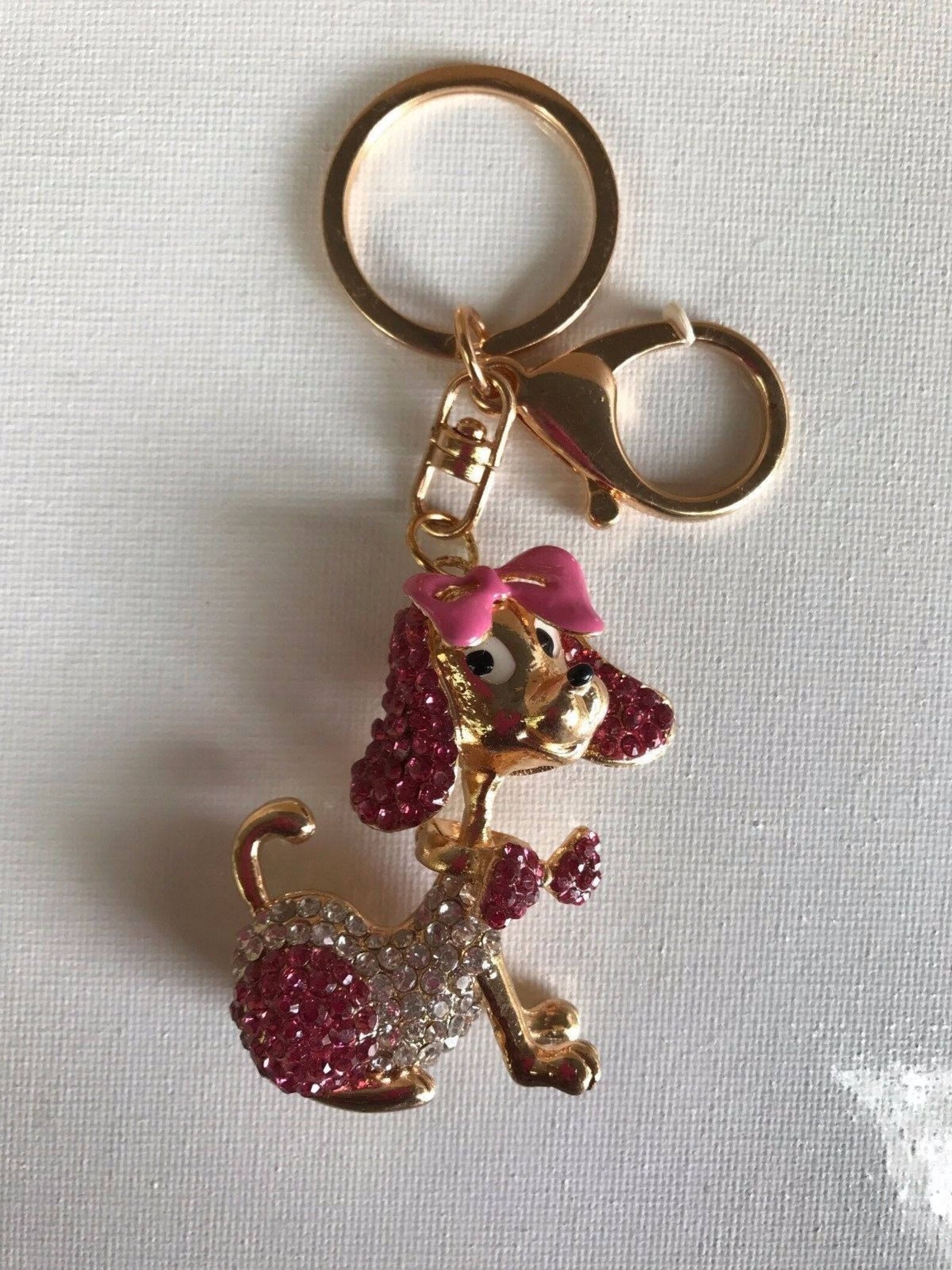 Gold and Crystal Key Chains/dog Money Bag Purse Perfume | Etsy