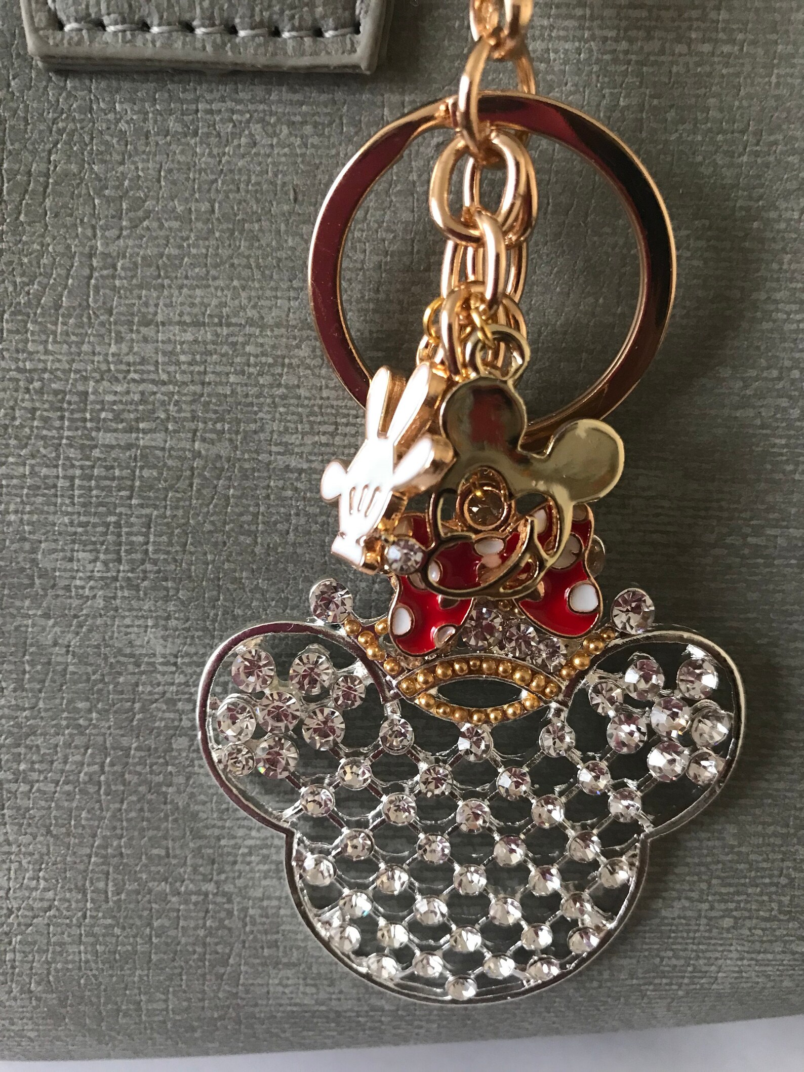 Minnie Mouse Inspired Gold Charms Key Chain - Etsy
