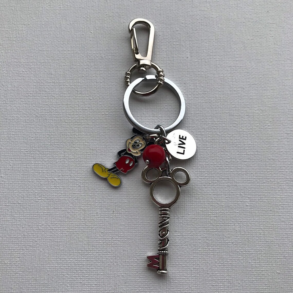 Mickey and Minnie Inspired Key Chain With Charms | Etsy