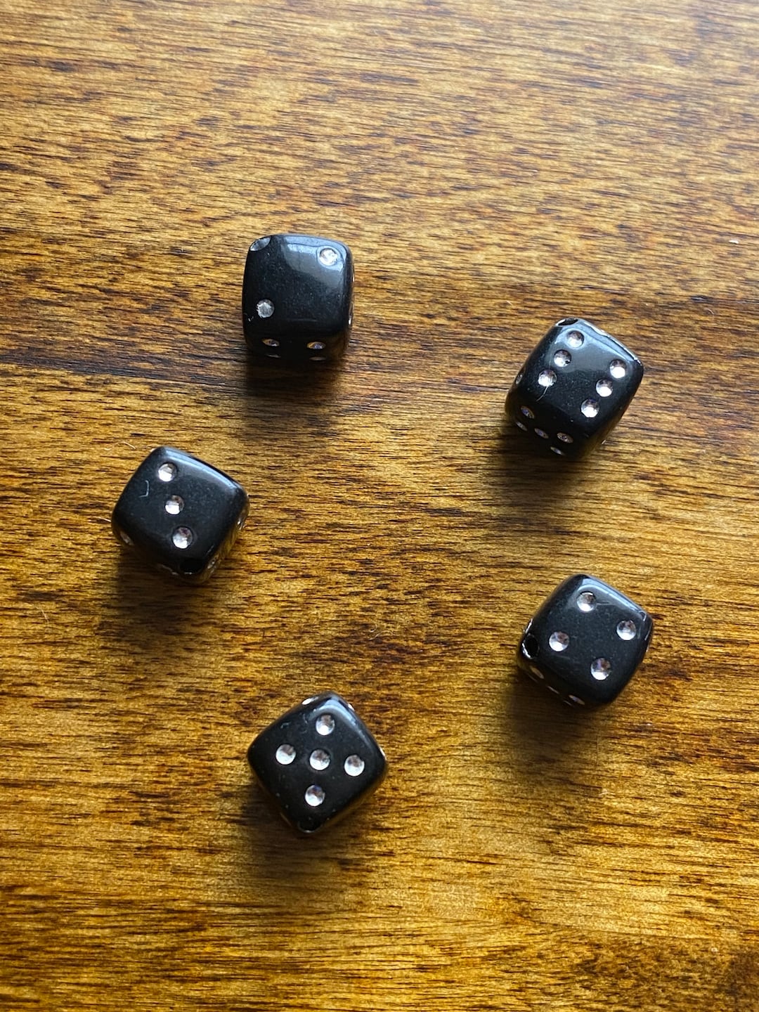 5 Black Acrylic Cube Dice Spacer Beads For Jewelry Making Diy Findings 