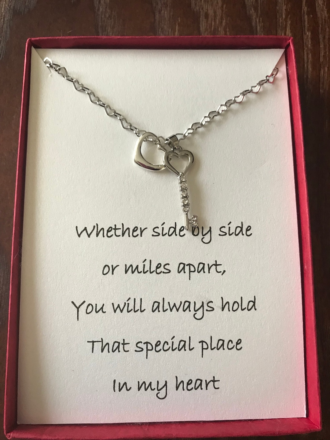 Love Heart Necklace With Poem for Loved One - Etsy