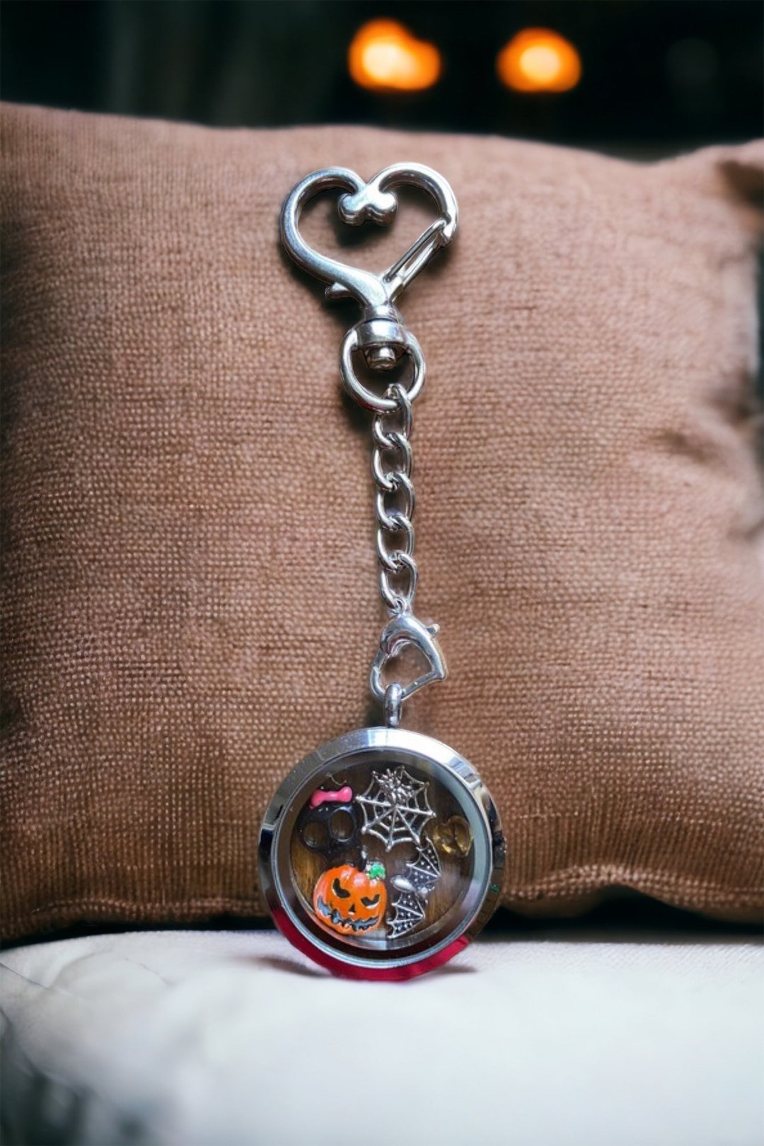 Stainless Steel Memory Locket Waterproof Halloween Charms Keychain - Etsy