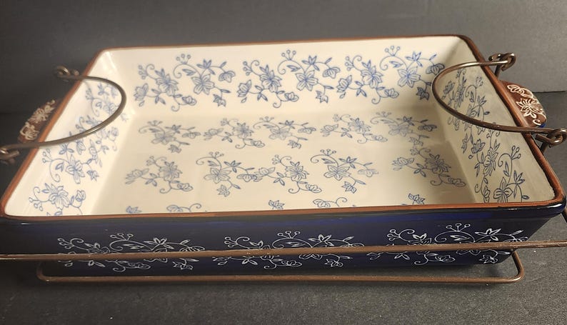 Temp-tations Stoneware Bakeware: Floral Lace Rectangular Dish - Etsy