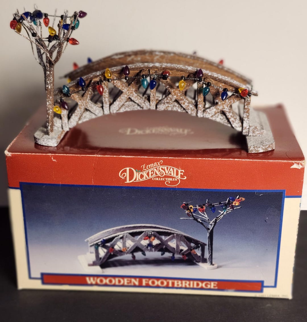 Vintage 1991 Lemax Village Collection Wooden Foot Bridge by Dickensvale ...