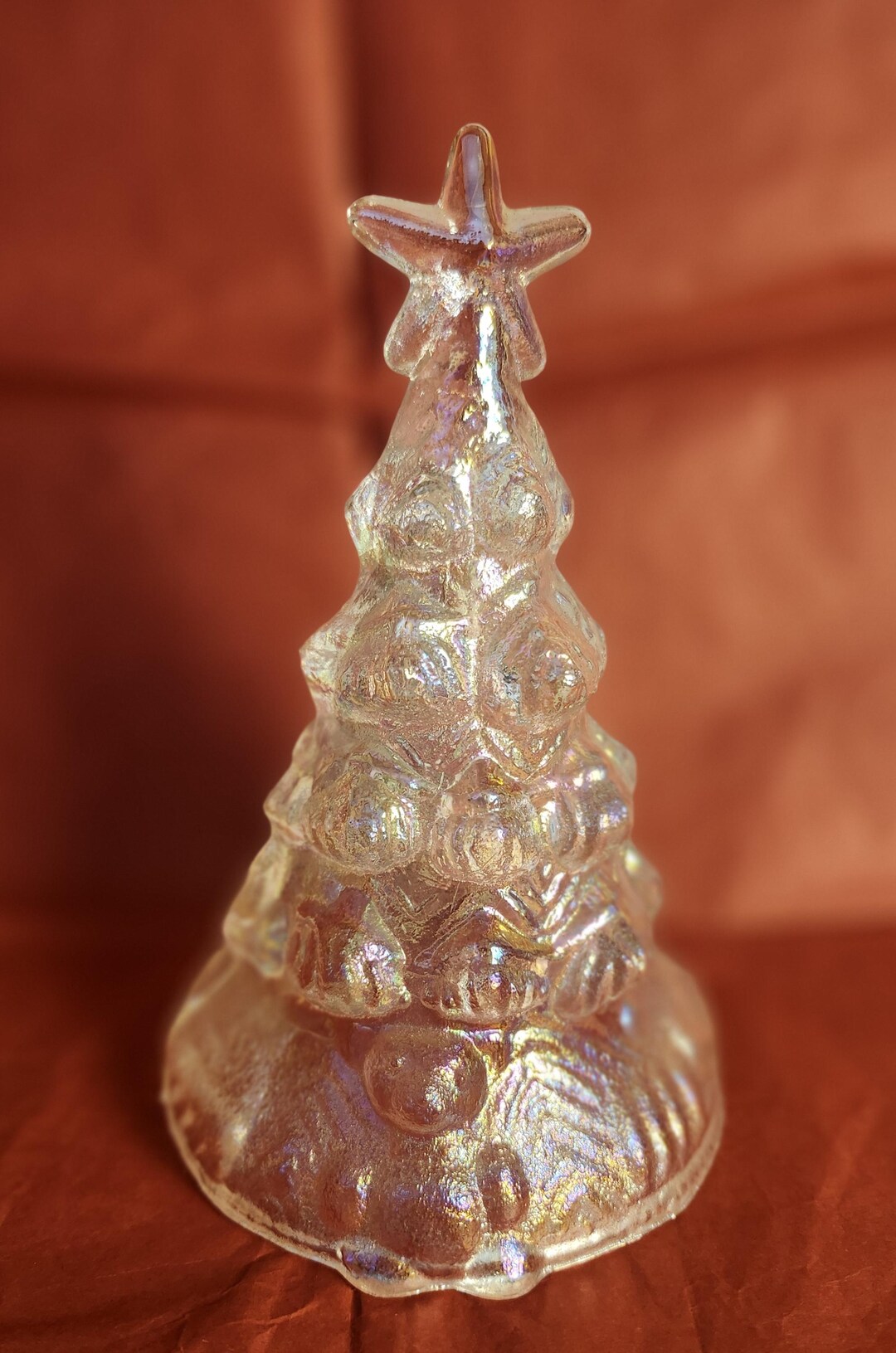 Vintage Iridescent Carnival Glass Christmas Tree 6.5" Figure - Etsy
