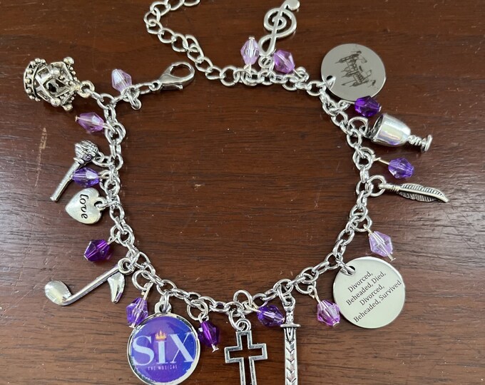 SIX Inspired Charm Bracelet, Musical Theater, Broadway Theatre - Etsy