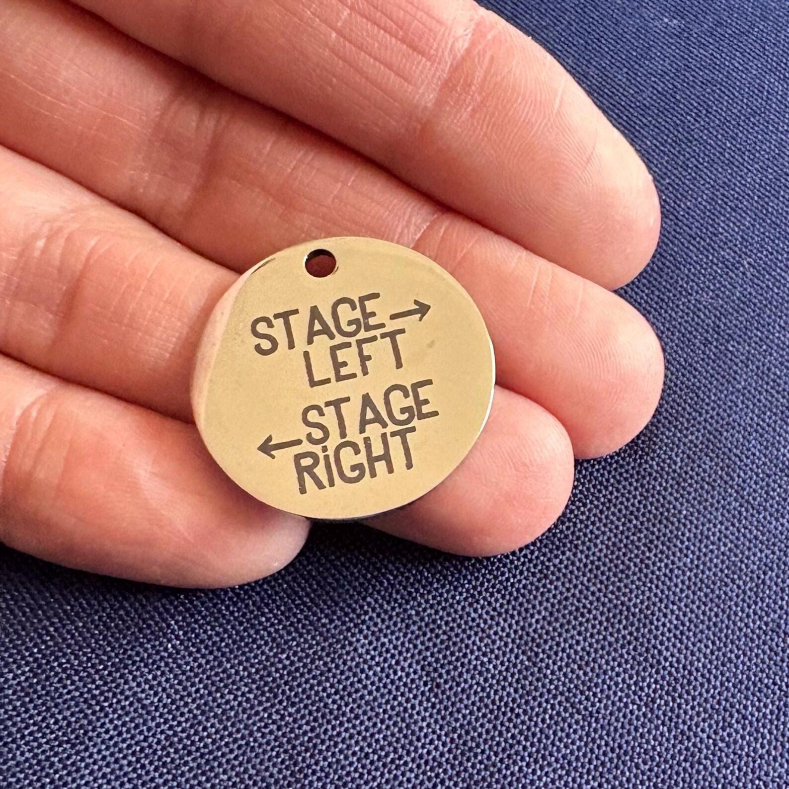 Stage Left Right Charm Pendant: Stainless Steel Jewelry Making Supply 1 ...