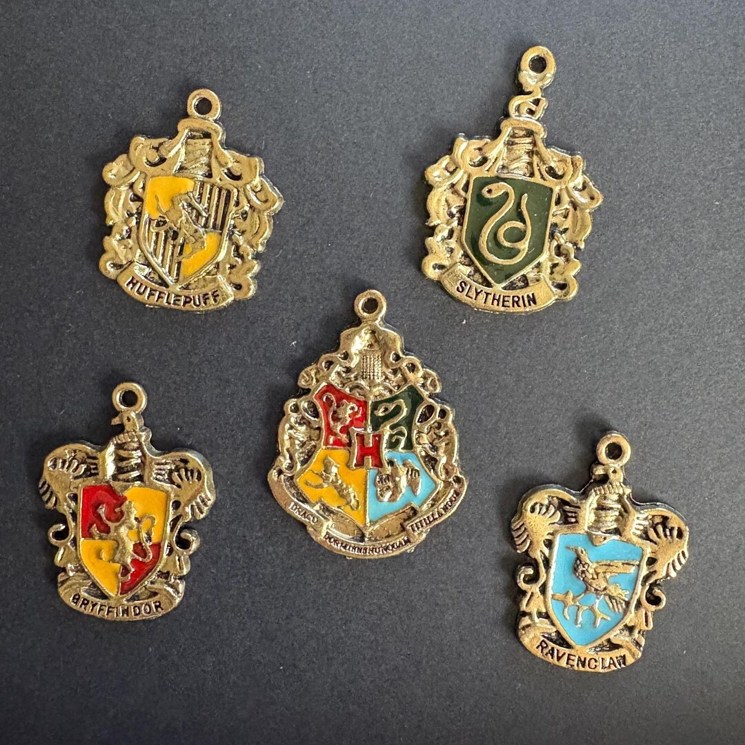 Enamel and Gold Tone H P House Crest Charms - Etsy