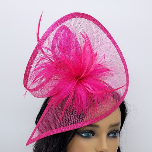 Hot Pink Fascinator Hat Wedding Hat Kentucky Derby Hat - Etsy