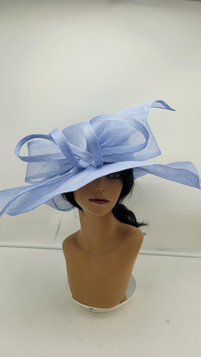 Light Blue Sinamay Derby Hat: Elegant Wedding Race Day Headwear - Etsy