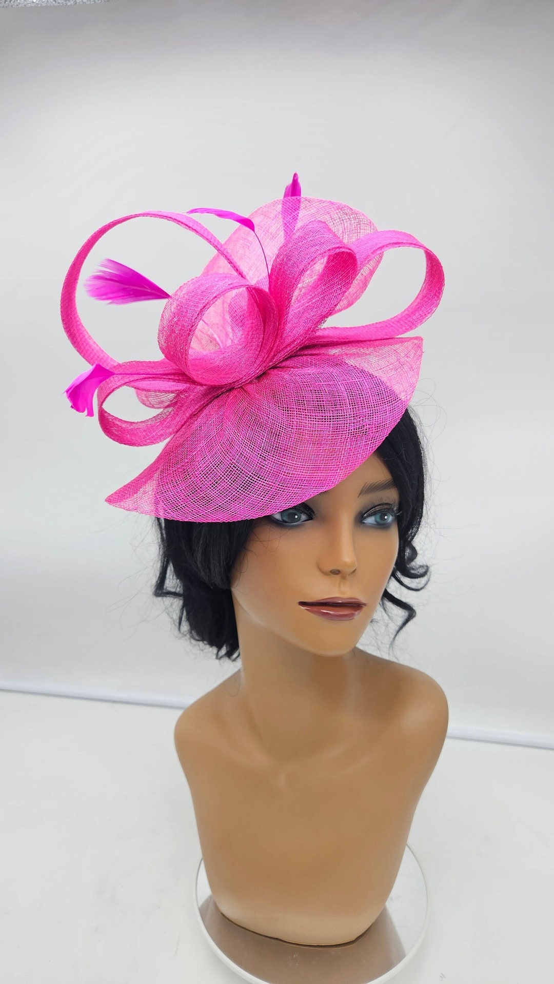 Hot Pink Fascinator Hat Wedding Hat, Kentucky Derby Hat, Race Hat, Tea ...