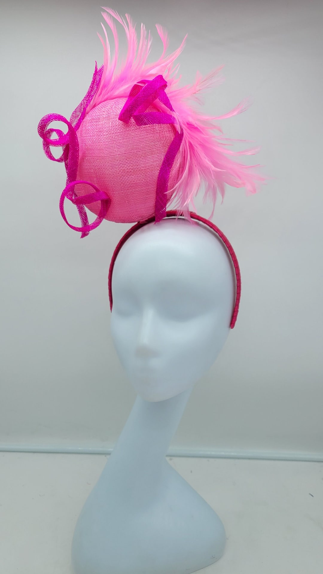 Pink and Hot Pink Fascinator Hat - Wedding Hat, Kentucky Derby Hat ...