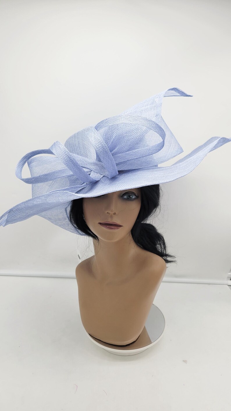 Light Blue Sinamay Derby Hat: Elegant Wedding Race Day Headwear - Etsy
