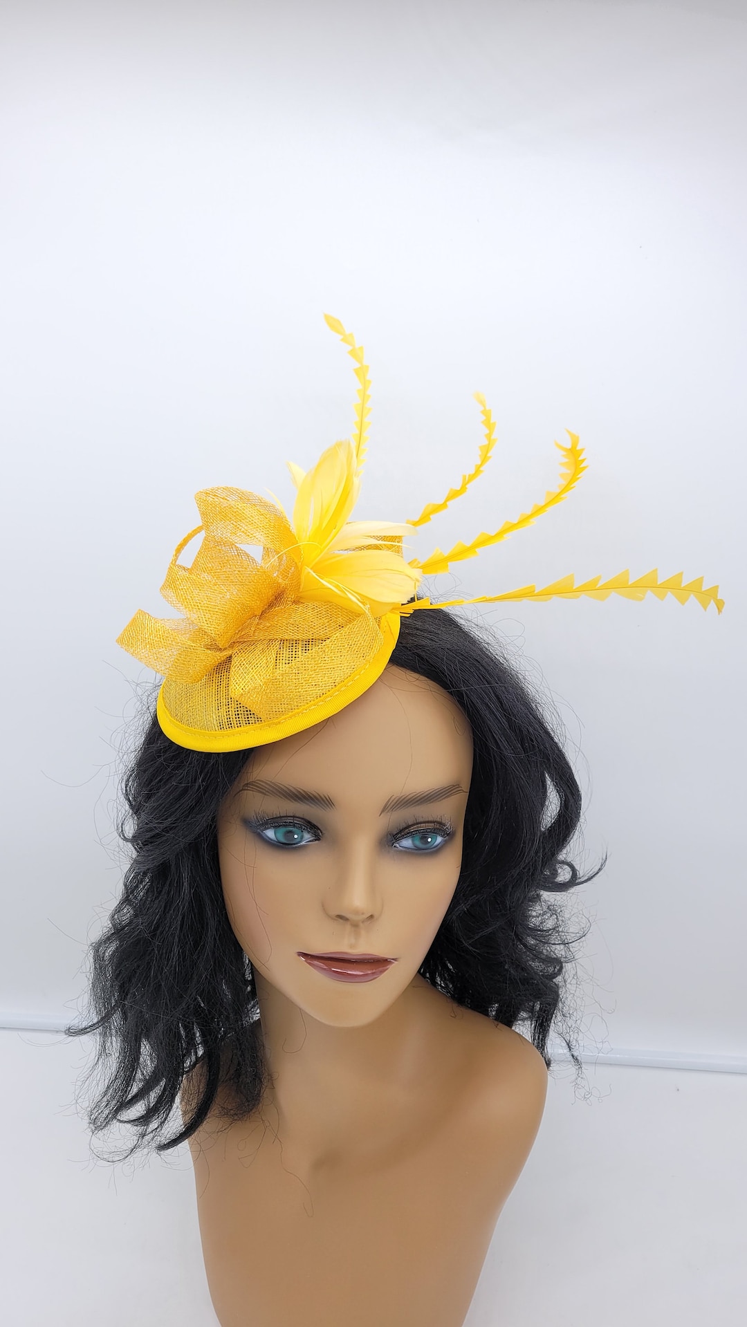 Yellow Fascinator Hat - Wedding Hat, Kentucky Derby Hat, Race Hat, Tea ...