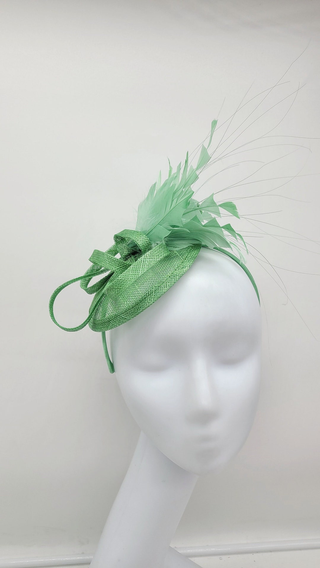 Mint Green Kentucky Derby Fascinator Hat, Green Fascinator, Kelly Green ...