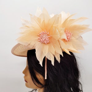 Champagne Peach Kentucky Derby Hat: Vintage Wedding Fascinator - Etsy
