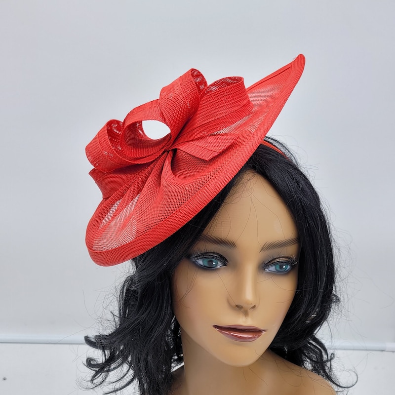 Red Fascinator - Etsy