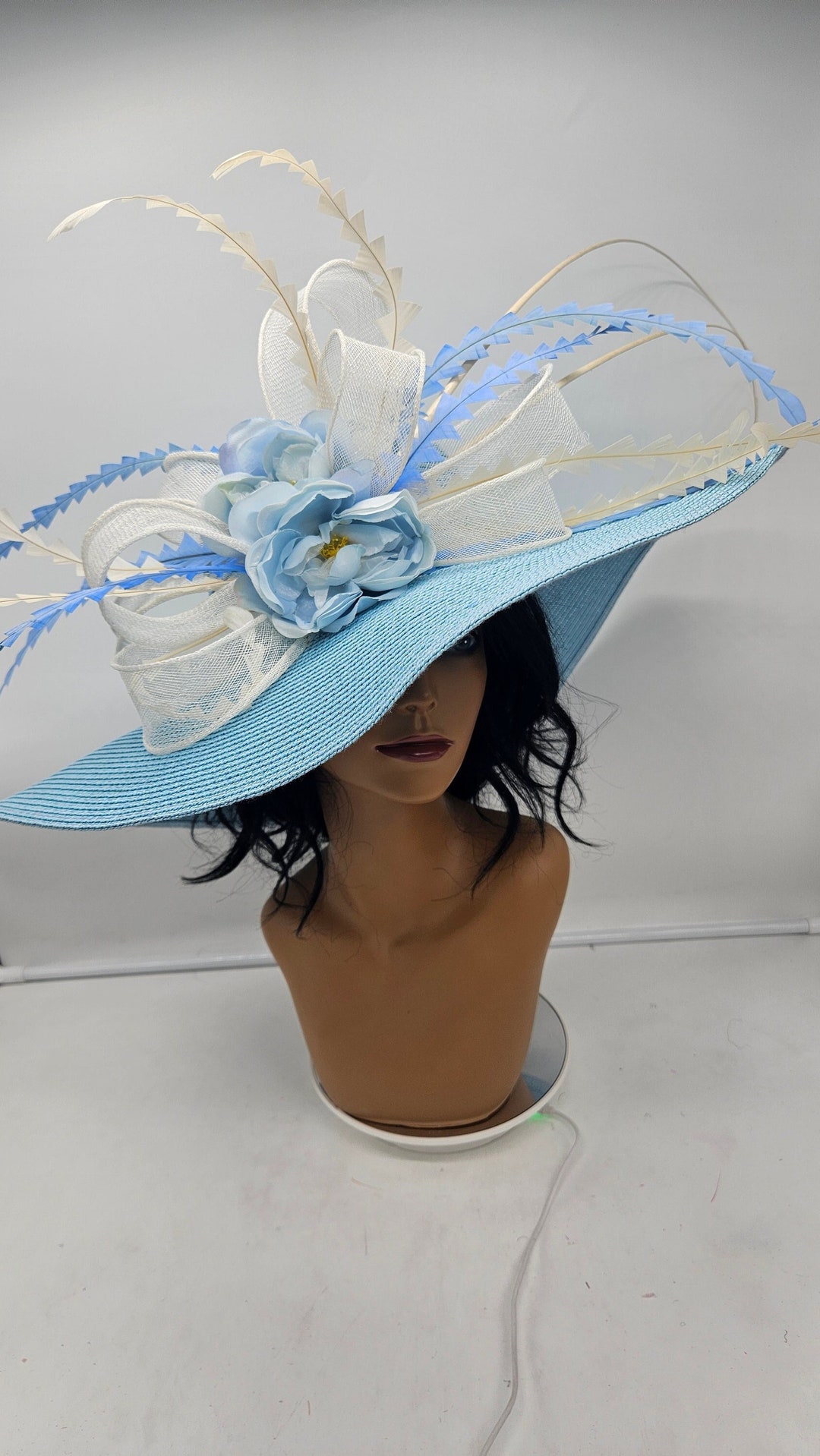 Light Blue Kentucky Derby Hat: Elegant Wedding Fascinator - Etsy