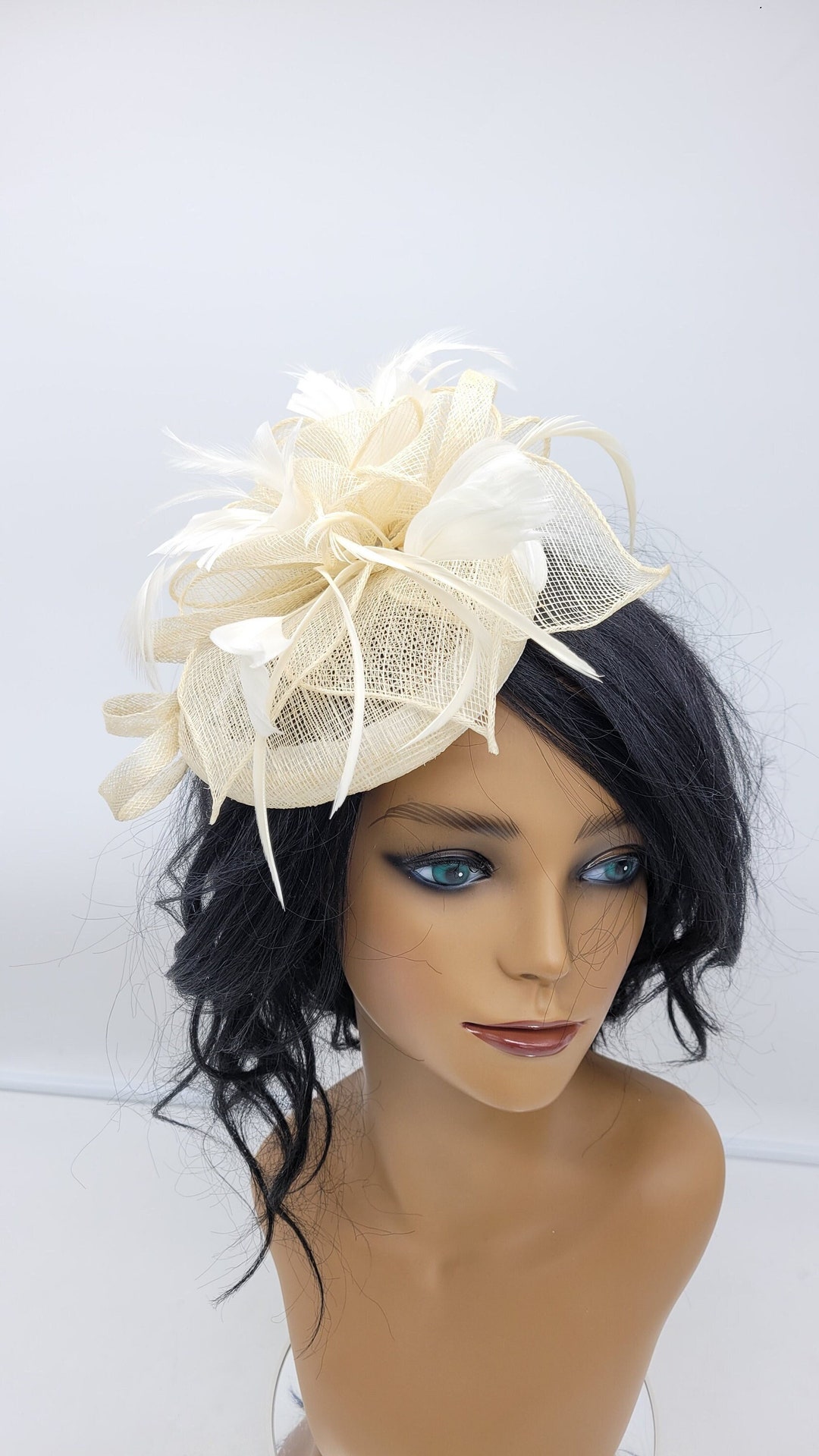 Ivory Fascinator Hat - Wedding Hat, Kentucky Derby Hat, Race Hat, Tea ...