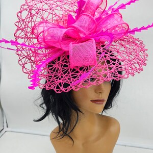 Hot Pink Kentucky Derby Fascinator - Wedding Hat, Fuchsia Hat, Easter ...