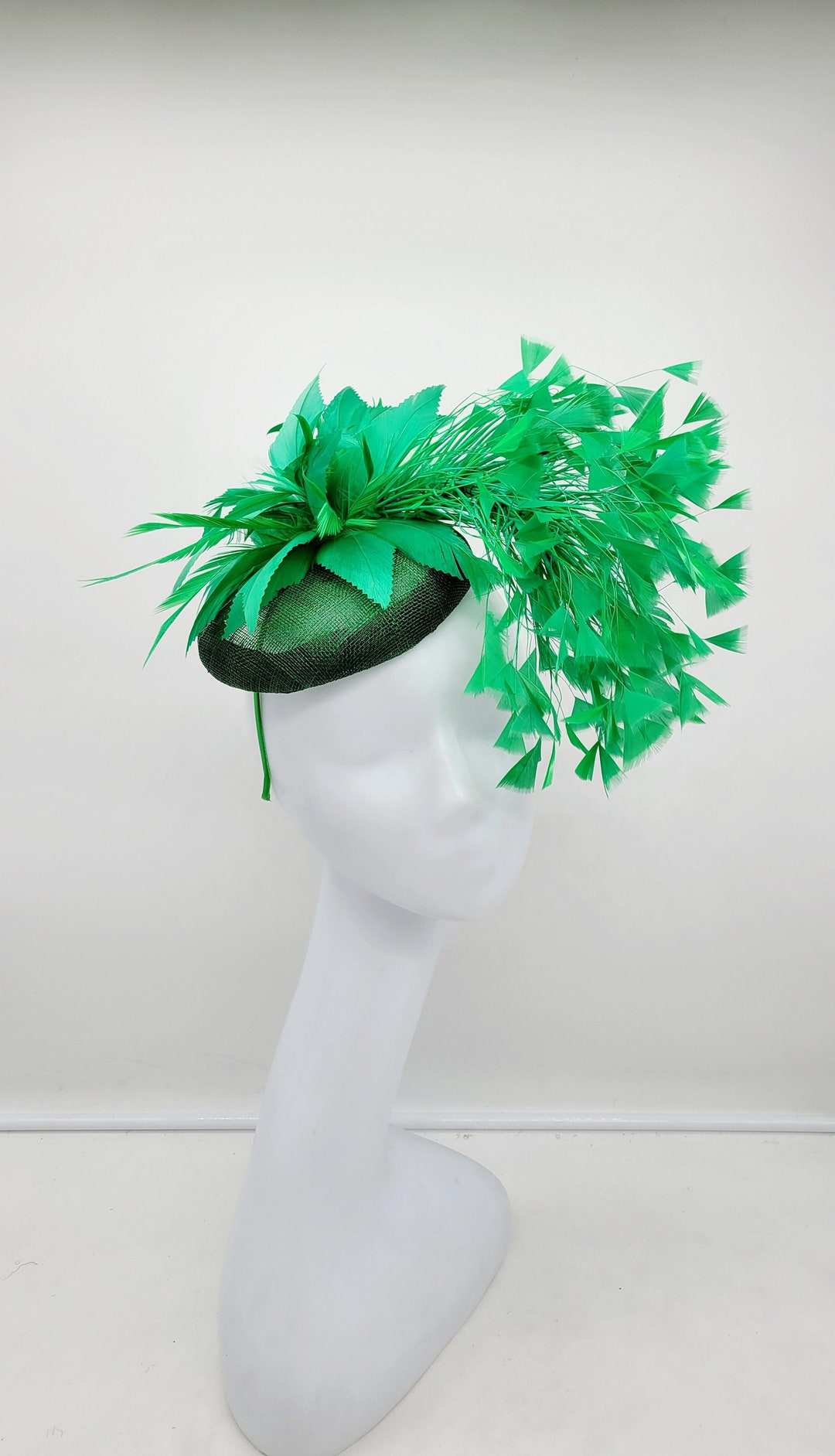 Green Kentucky Derby Fascinator: Feather Race Hat - Etsy