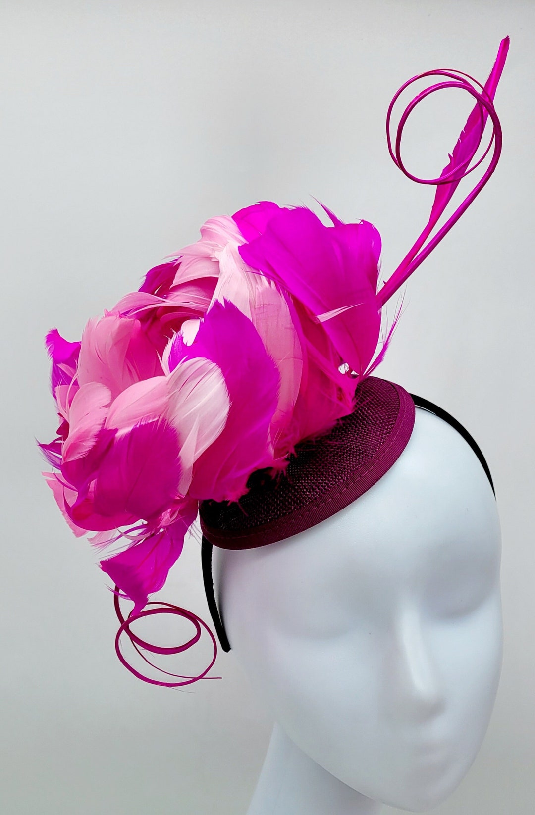 Hot Pink and Pink Fascinator Hat - Wedding Hat, Kentucky Derby Hat ...