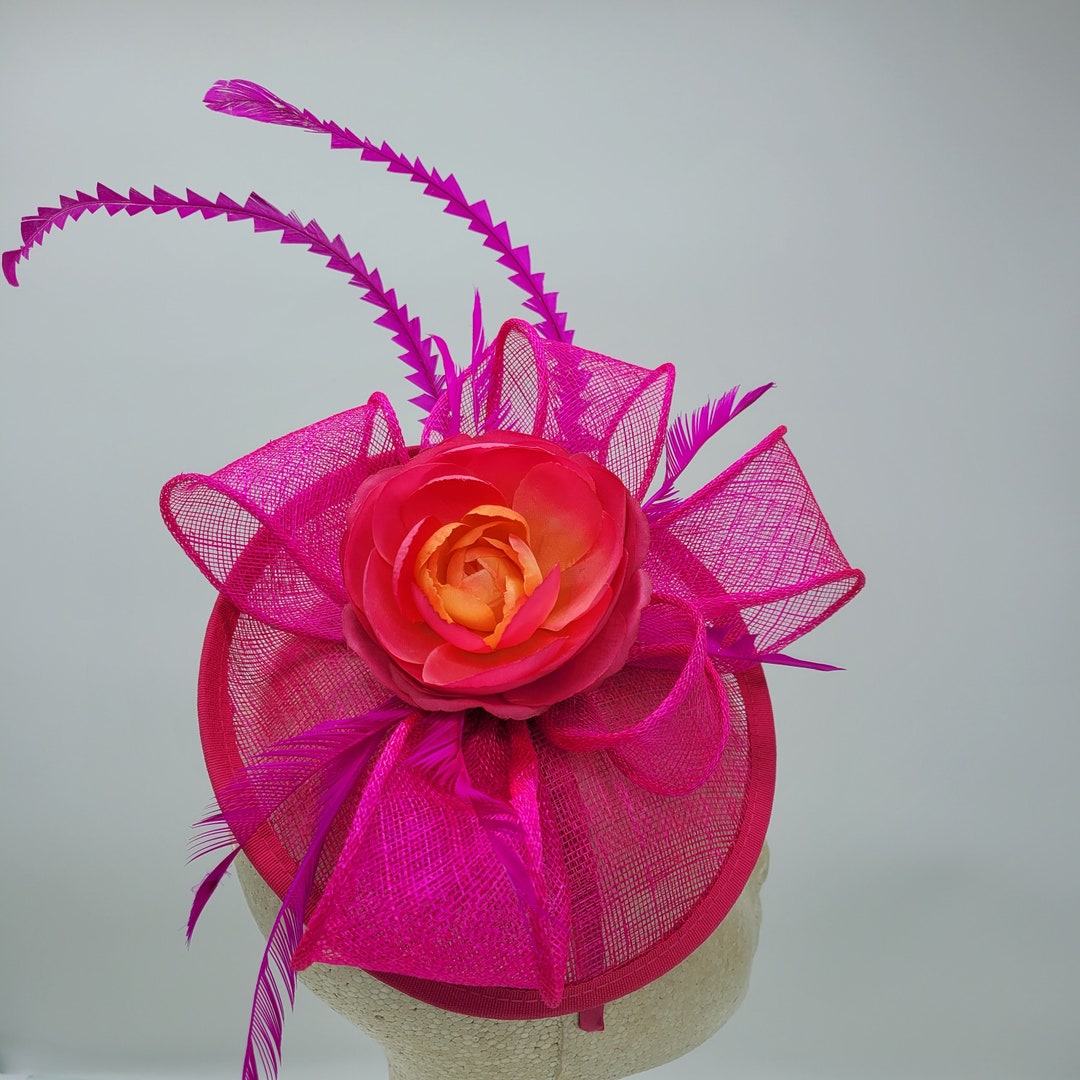 Hot Pink Fascinator Hat: Kentucky Derby, Tea Party, Wedding - Etsy