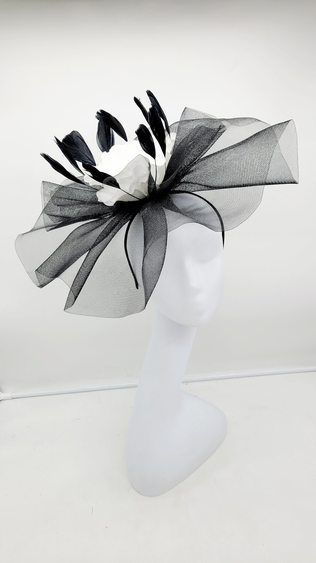 Black and White Kentucky Derby Hat - Black and White Hat, Funeral, Race ...
