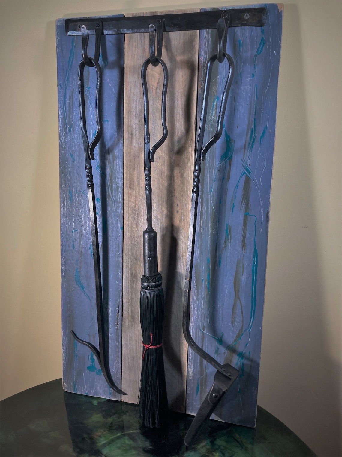 Forged Fire Place Tools /wall Mount (free Shipping) - Etsy