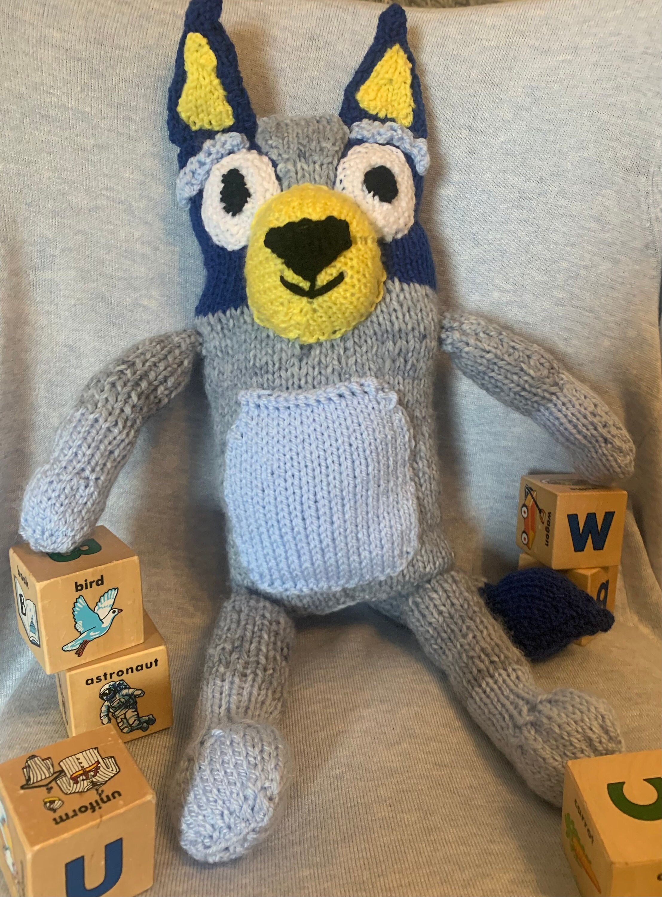 Bluey Dog Knitted Soft Toy - Etsy