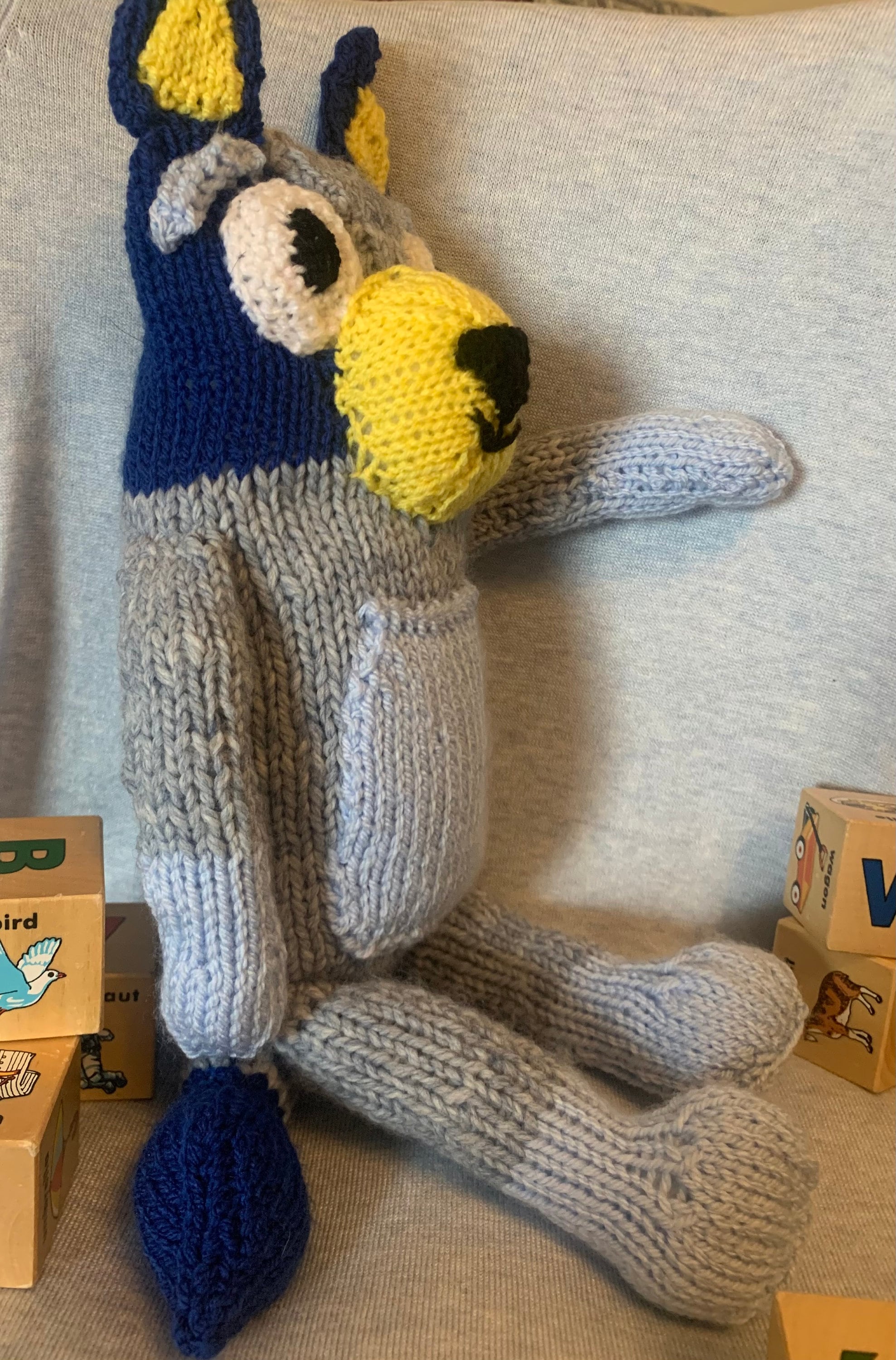 Bluey Dog Knitted Soft Toy - Etsy