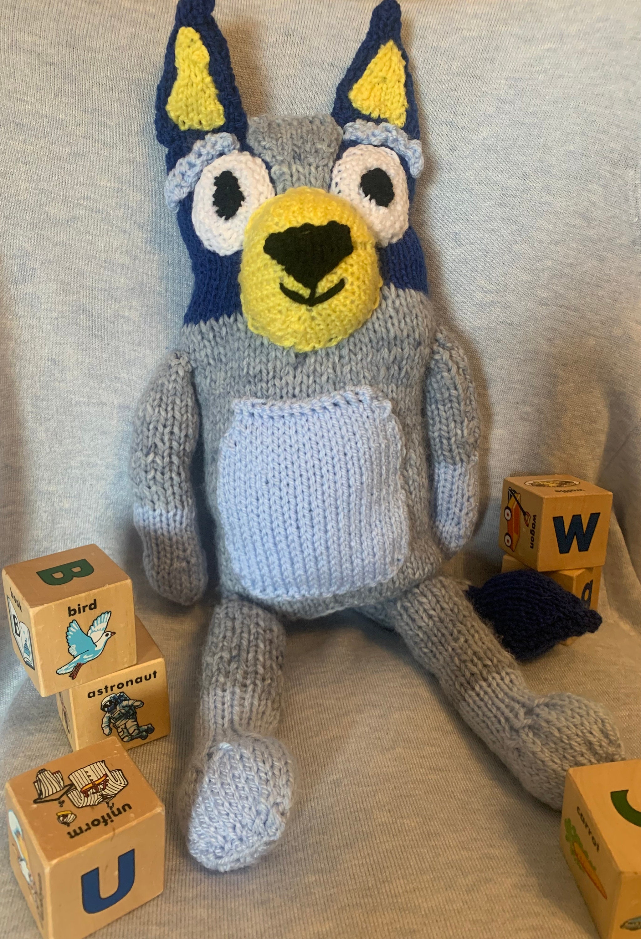 Bluey Dog Knitted Soft Toy - Etsy