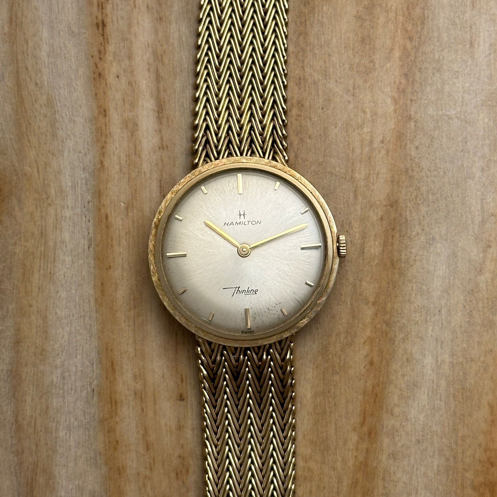 1964-1965 Hamilton Thinline 2008 Wrist Watch, With 14K Solid Gold Case ...